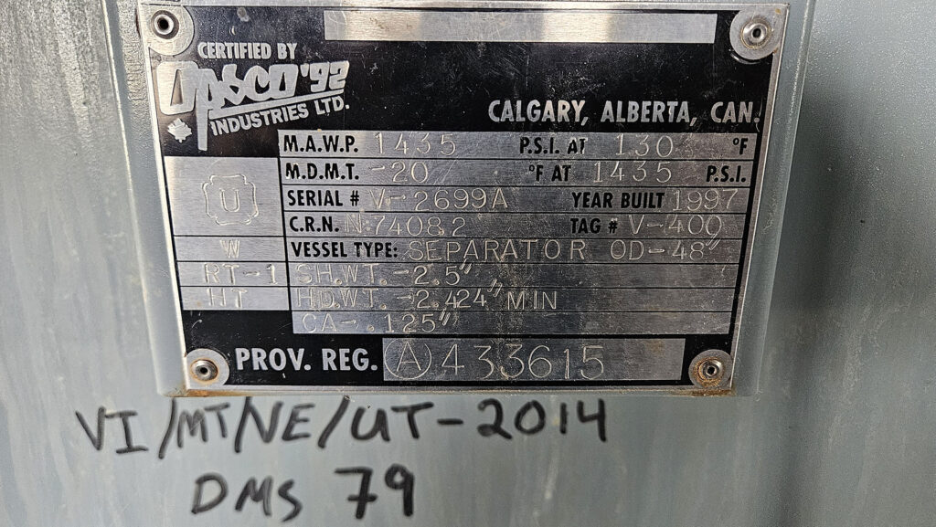 48” OD x 18’ 1435 psi Sour Horizontal Separator Package w/ HC & Water ...